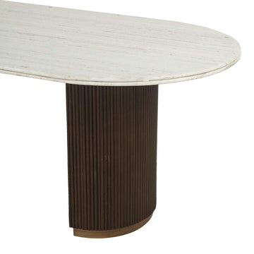 Mayfield Marble Top Oval Dining Table 210cm – Maison Rêves UK