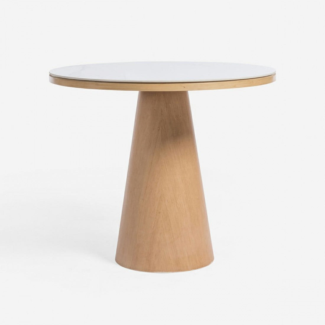 Morgana Natural Ash Wood Round Side Table Ceramic Top – Maison Rêves UK