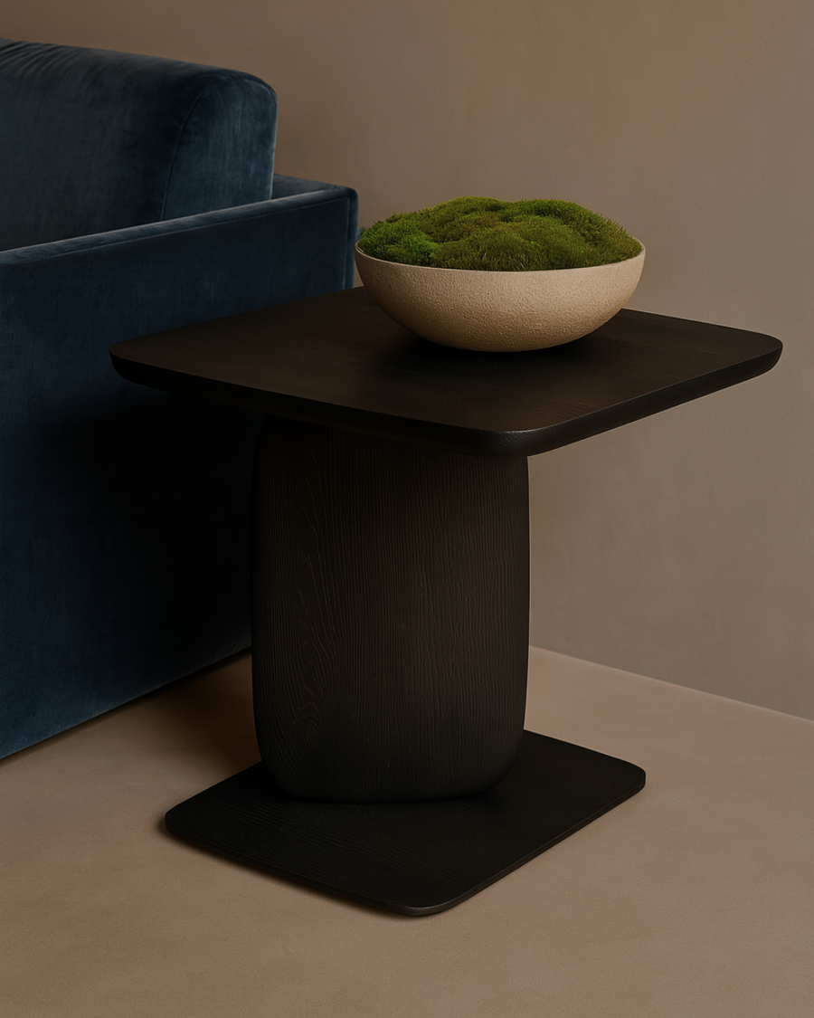 Underline Side Table - Black Oak – Maison Rêves UK
