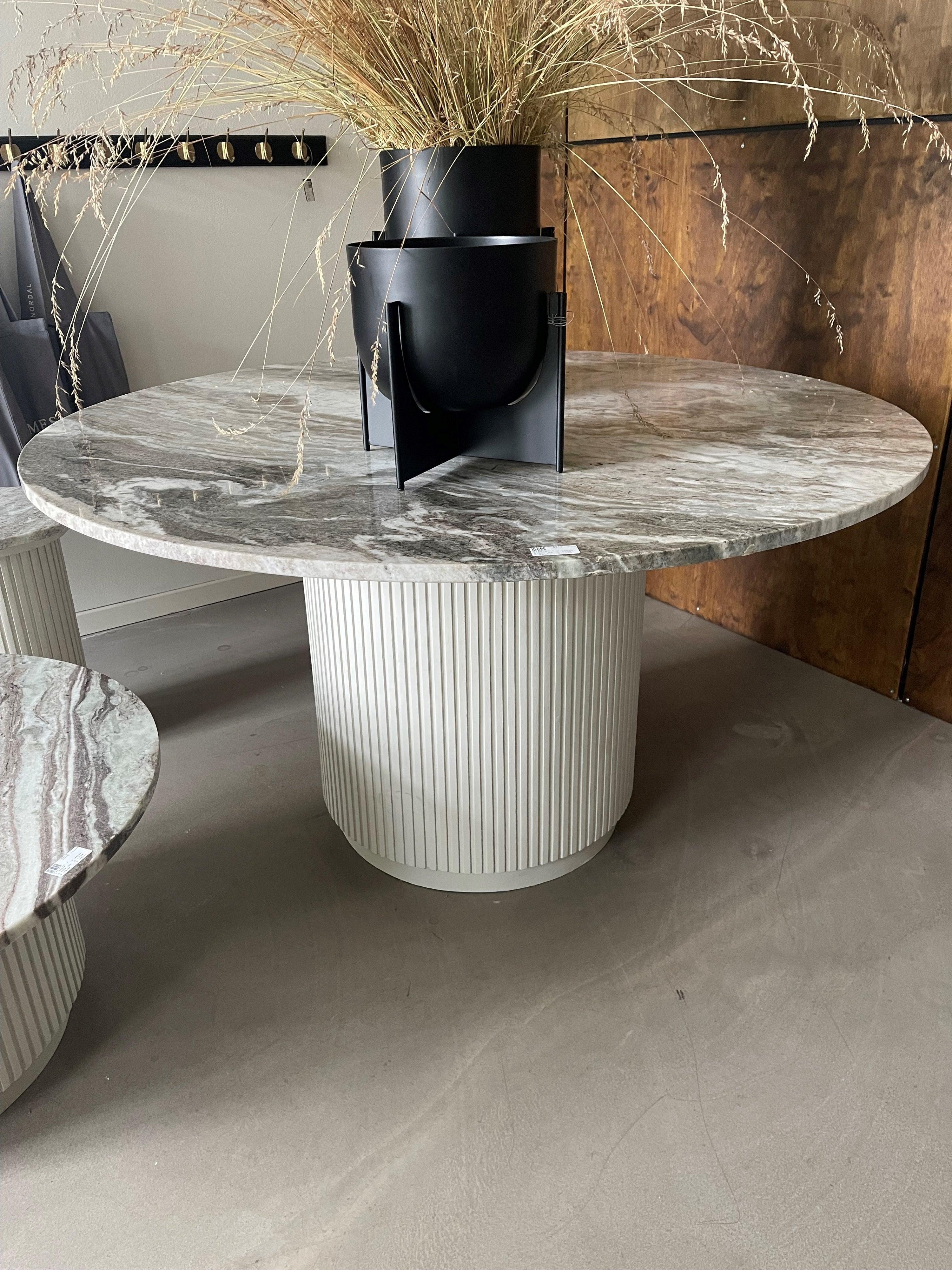 Erie Mango Wood Round Dining Table with Marble Top by Nordal – Maison ...