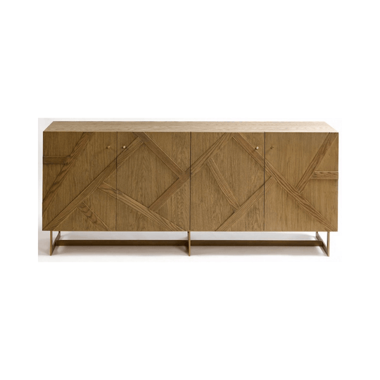 Olmo Natural Oak Sideboard with Gold Metal Legs – Maison Rêves UK